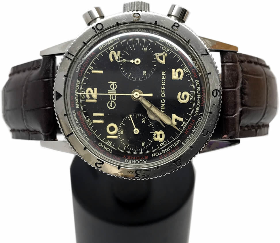 Gallet Rare Pilot Chronograph - Exquisite Timepieces