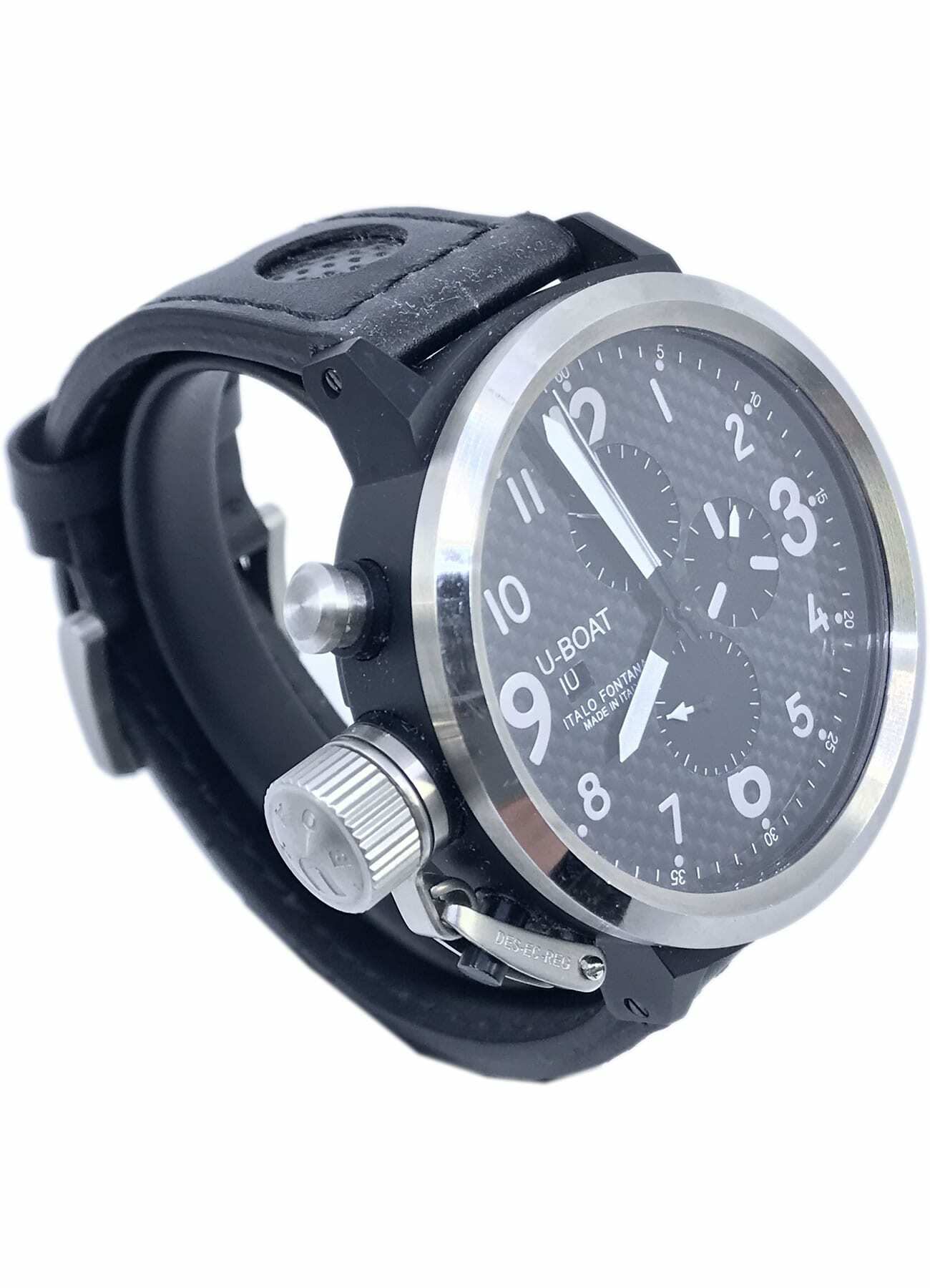 U Boat Flightdeck Black Carbon Fiber 50mm Ref. 6120 - Exquisite Timepieces