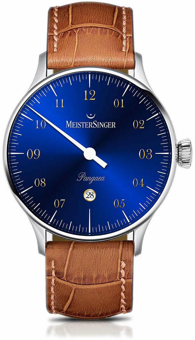 MeisterSinger Pangaea Date Sunburst Blue - Exquisite Timepieces