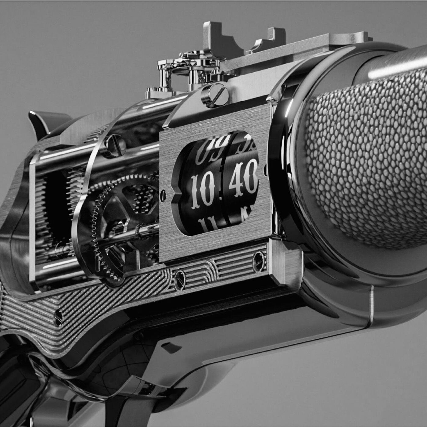 Winchester Reimagined Gold Alligator Tashi Clock - Exquisite Timepieces