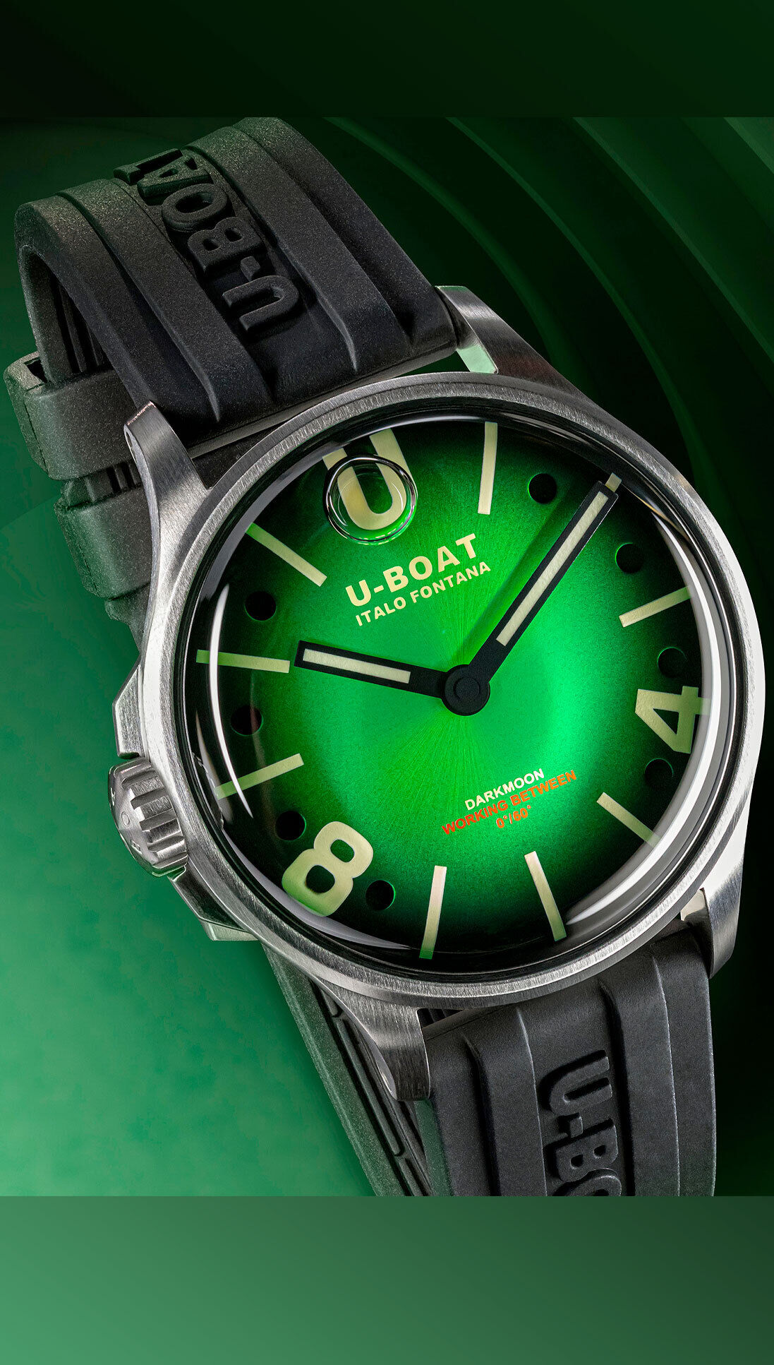 U-Boat 9502 Darkmoon 40mm Green SS Soleil - Exquisite Timepieces