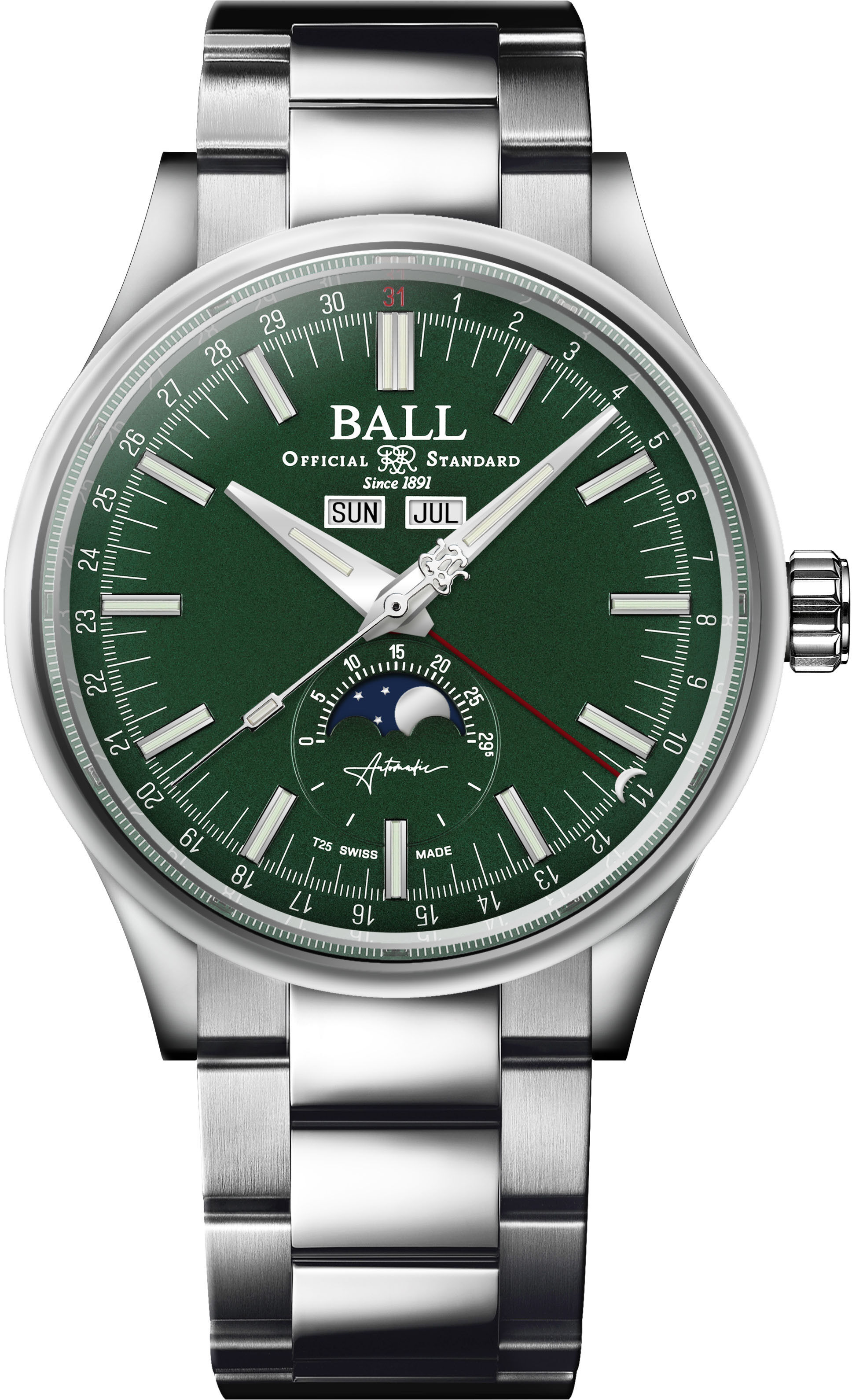 Ball Engineer II Moon Calendar Green Dial NM3016C-S1J-GR - Exquisite ...