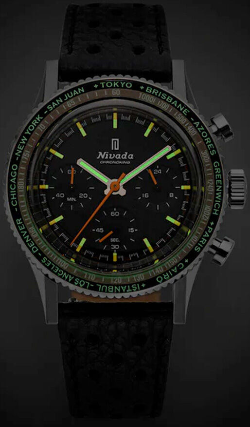 Nivada Grenchen 87042Q01 Chronoking Mecaquartz - Inter.Bezel on Strap ...