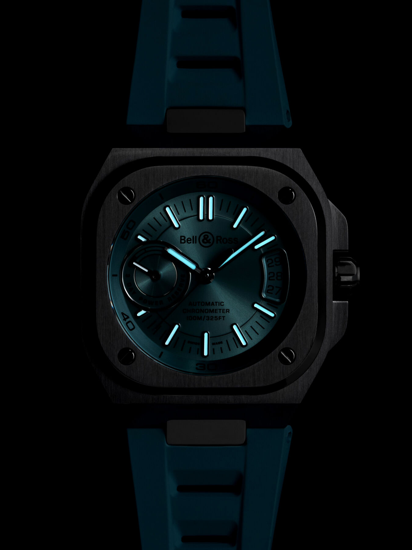 Bell and Ross BR-X5 Ice Blue on Rubber Strap - Exquisite Timepieces