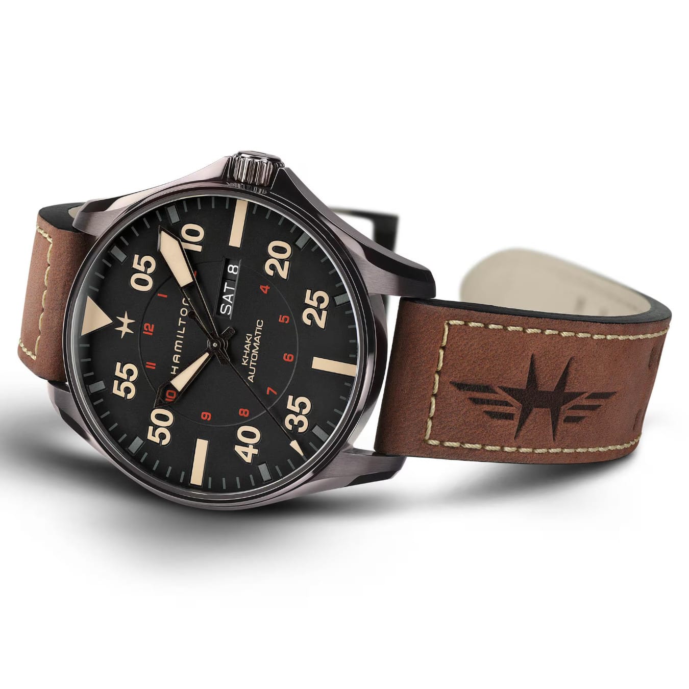 Hamilton H64705531 Khaki Aviation Pilot Day Date Auto 46mm - Exquisite ...